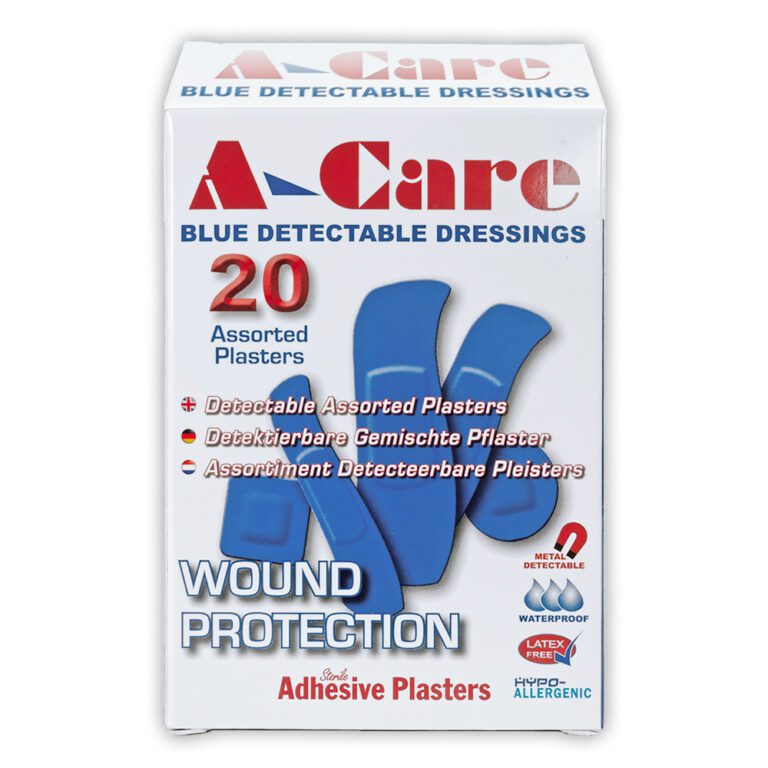 A-Care Blue Detectable Plasters Assorted - Box 20 (5 sizes) - Aero ...
