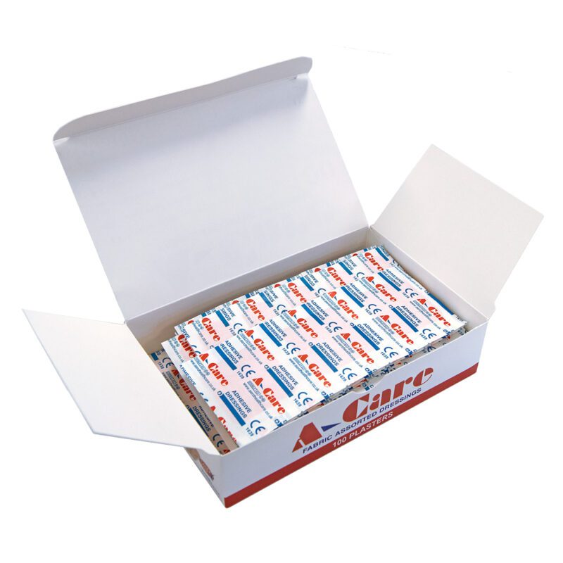 A-Care Fabric Plasters Assorted - Box 150 (6 Sizes) - Aero Healthcare UK