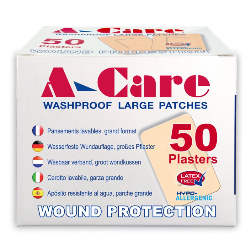 A-Care Washproof Plasters Large Patch 72 x 19mm – Box 50 - Aero ...