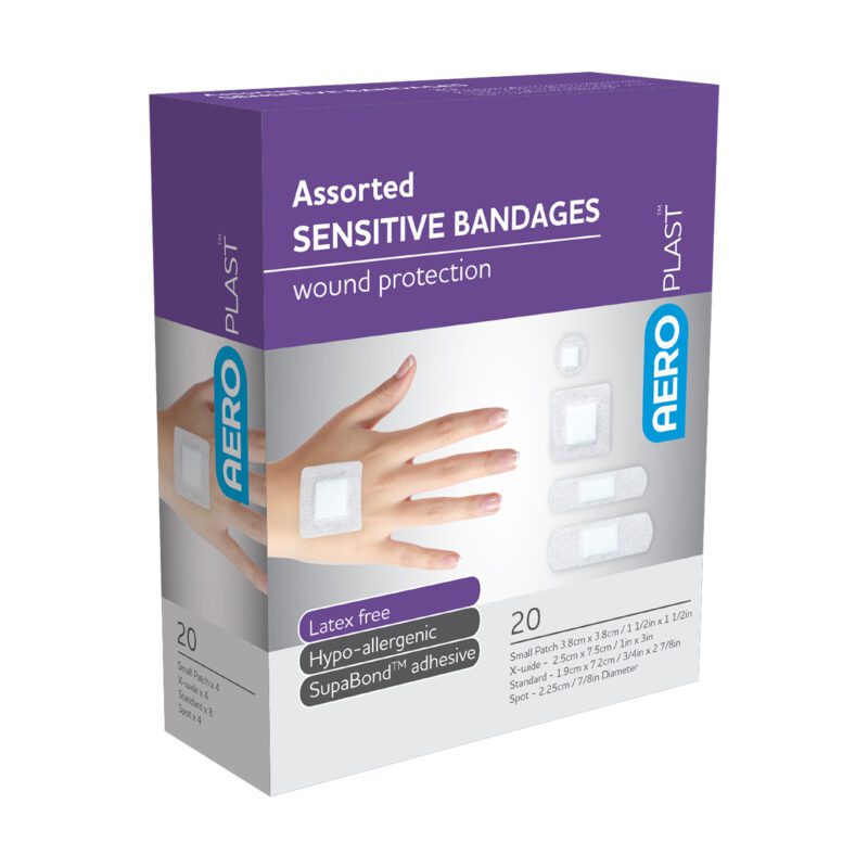 AeroPlast™ Sensitive Assorted Dressings - Box 20 - Aero Healthcare UK
