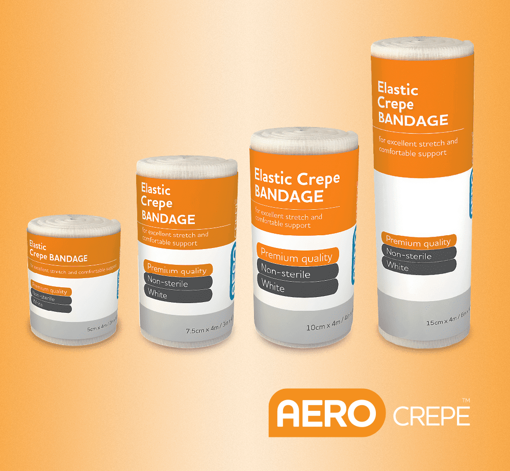 AeroCrepe™ Elastic Cotton Crepe Bandage (5cm x 4M) - Pack 12 - Aero ...
