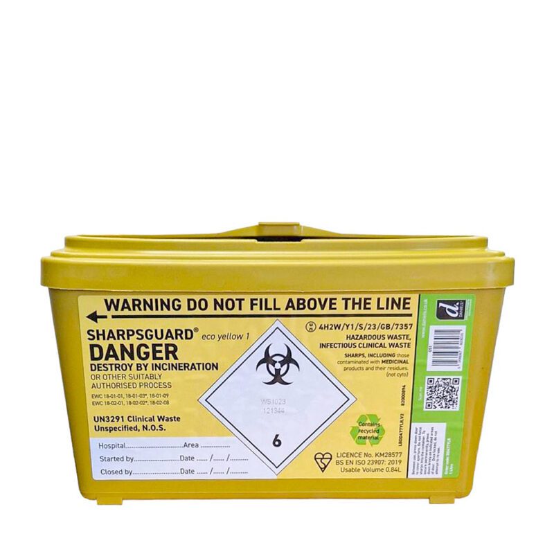 Sharps Disposal Bin – 1 Litre - Aero Healthcare UK