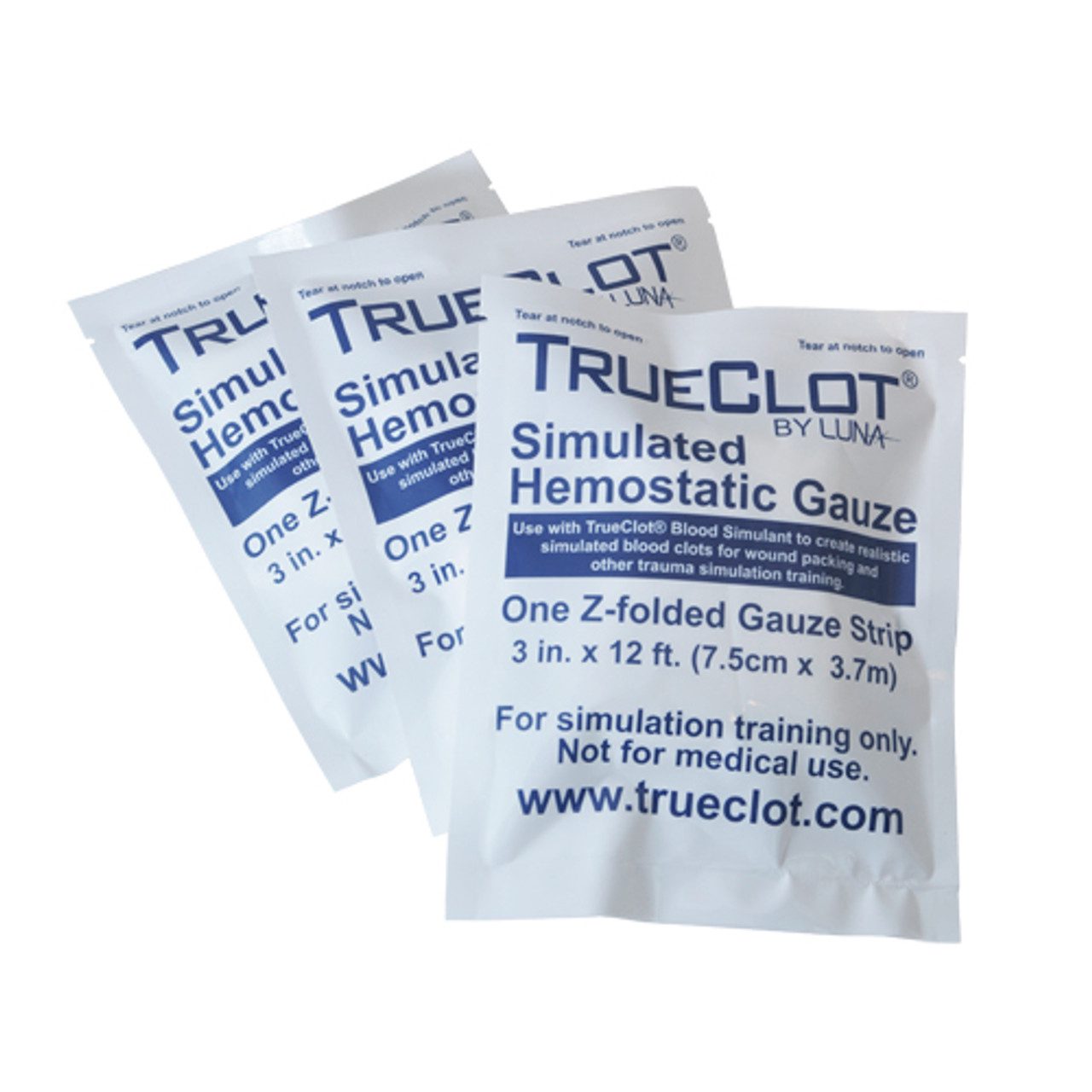TrueClot® Simulated Hemostatic Gauze, Z-Folded, 12’ x 3” – Pack 3 ...