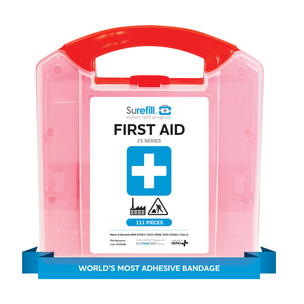 Surefill® 25 Series ANSI A First Aid Kit - Red Translucent Case # ...