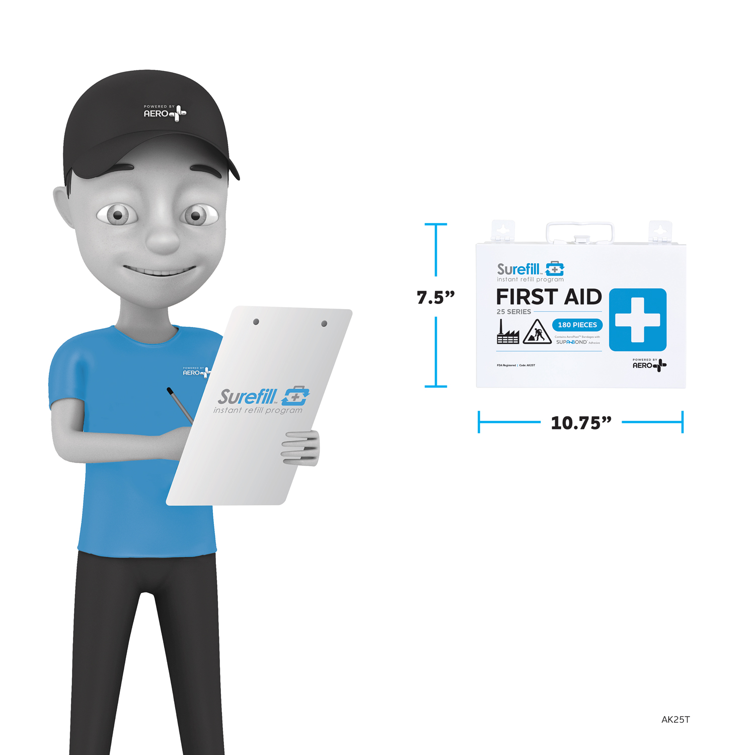 Surefill™ ALL PURPOSE 25 Series First Aid Kit - Metal Case #AK25T ...