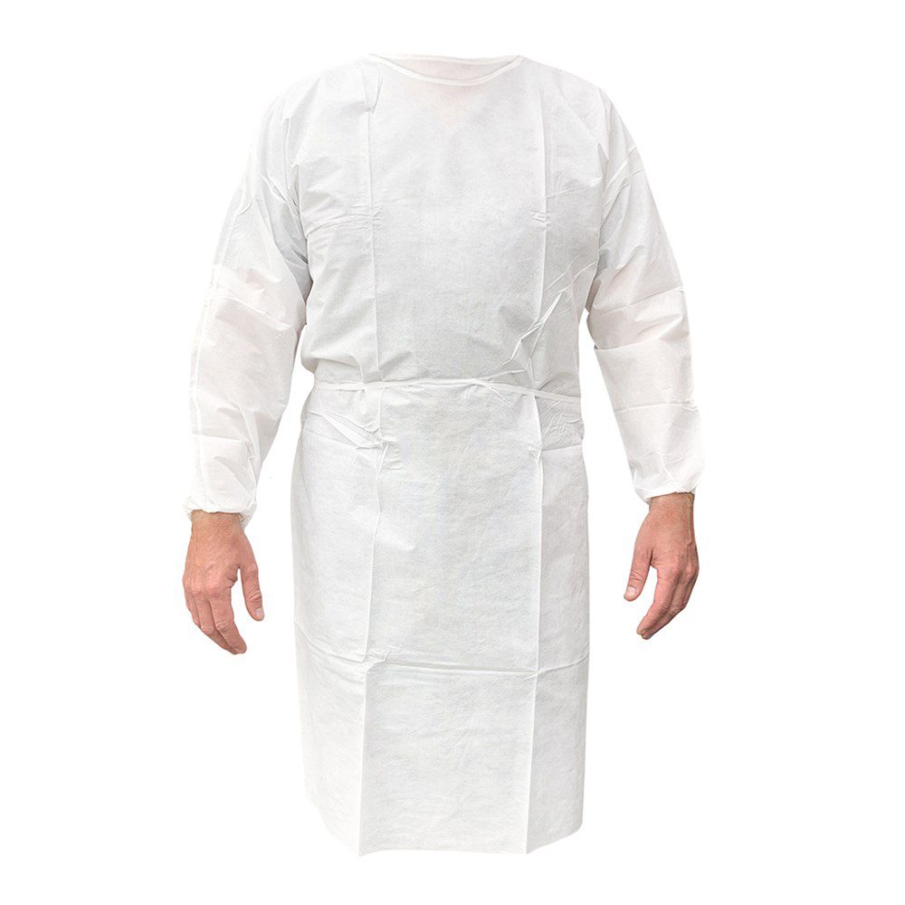 Disposable White Fluid Resistant Gown (Non-Sterile - Isolation Gown ... Disposable White Fluid Resistant Gown (Non-Sterile - Isolation Gown ...