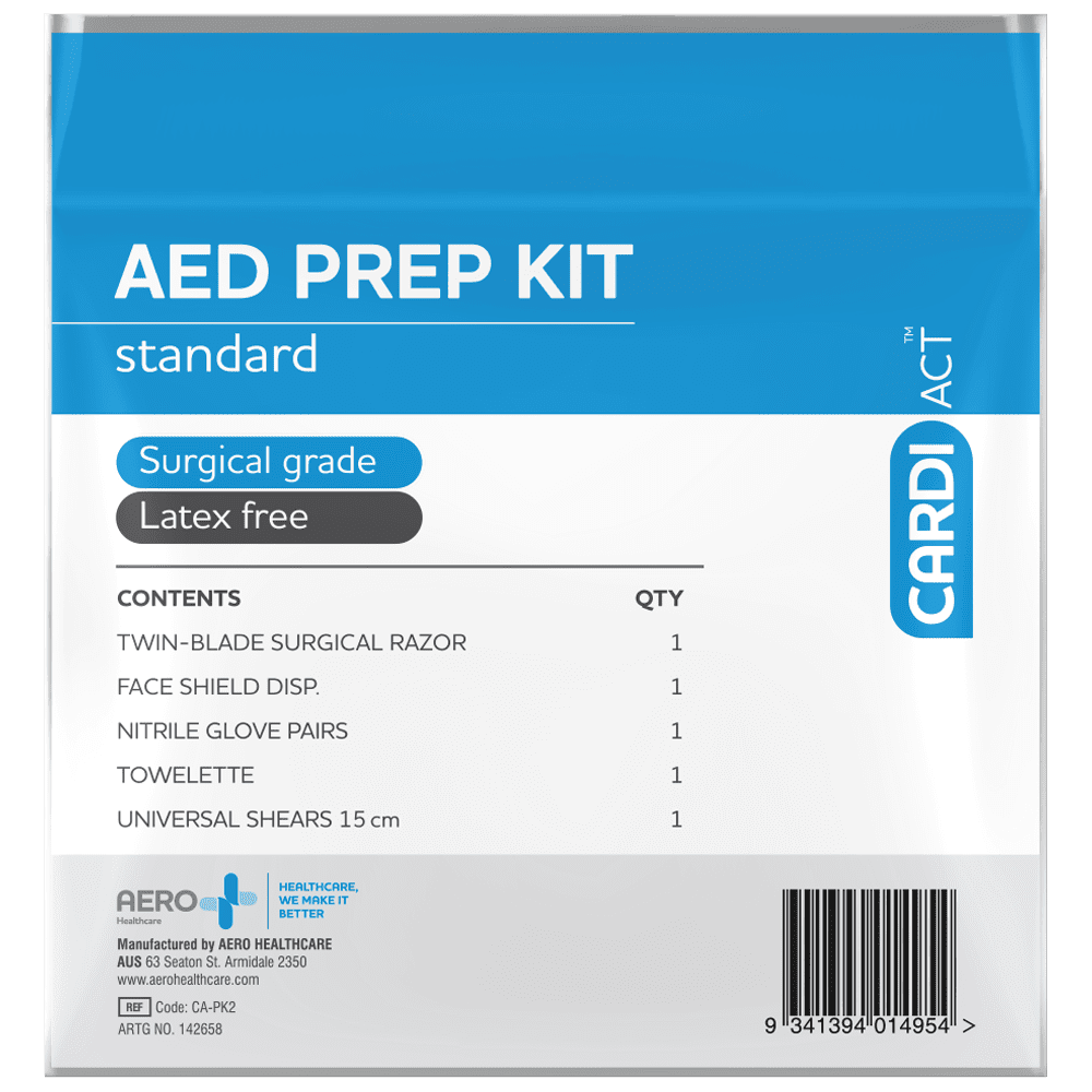 CARDIACT AED Basic Prep Kit 12.5 x 20.5cm | CardiAct | Aero Healthcare