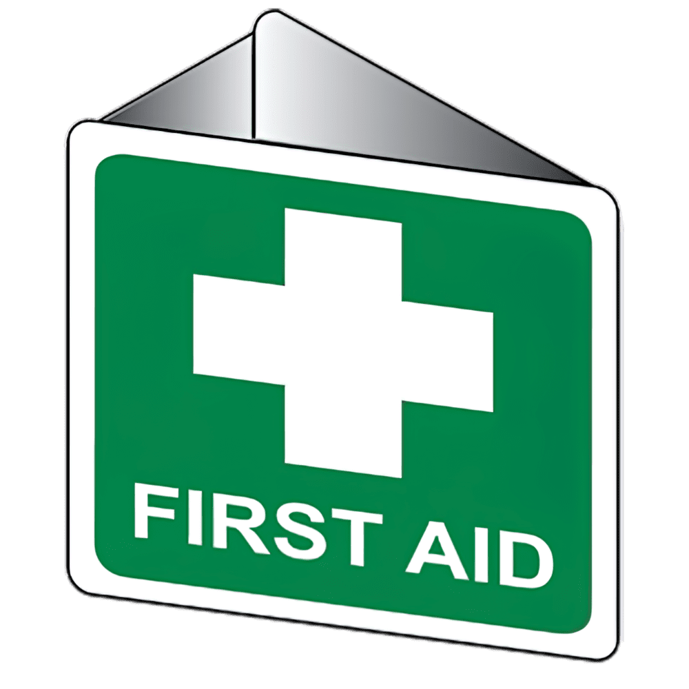 Off-Wall Poly First Aid Sign 22.5 x 22.5cm | Aero Healthcare