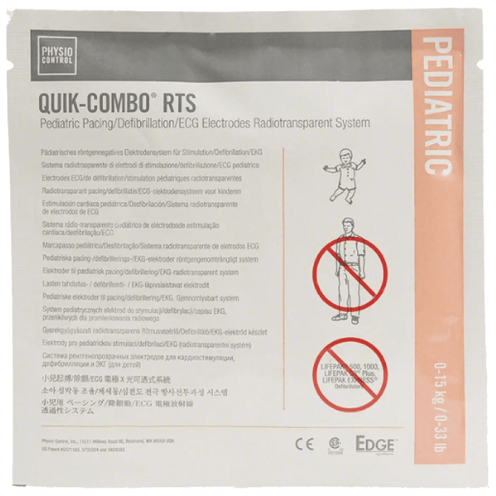 LifePak RTS electrodes with QUIK-COMBO connector – Pediatric (for LP12 ...