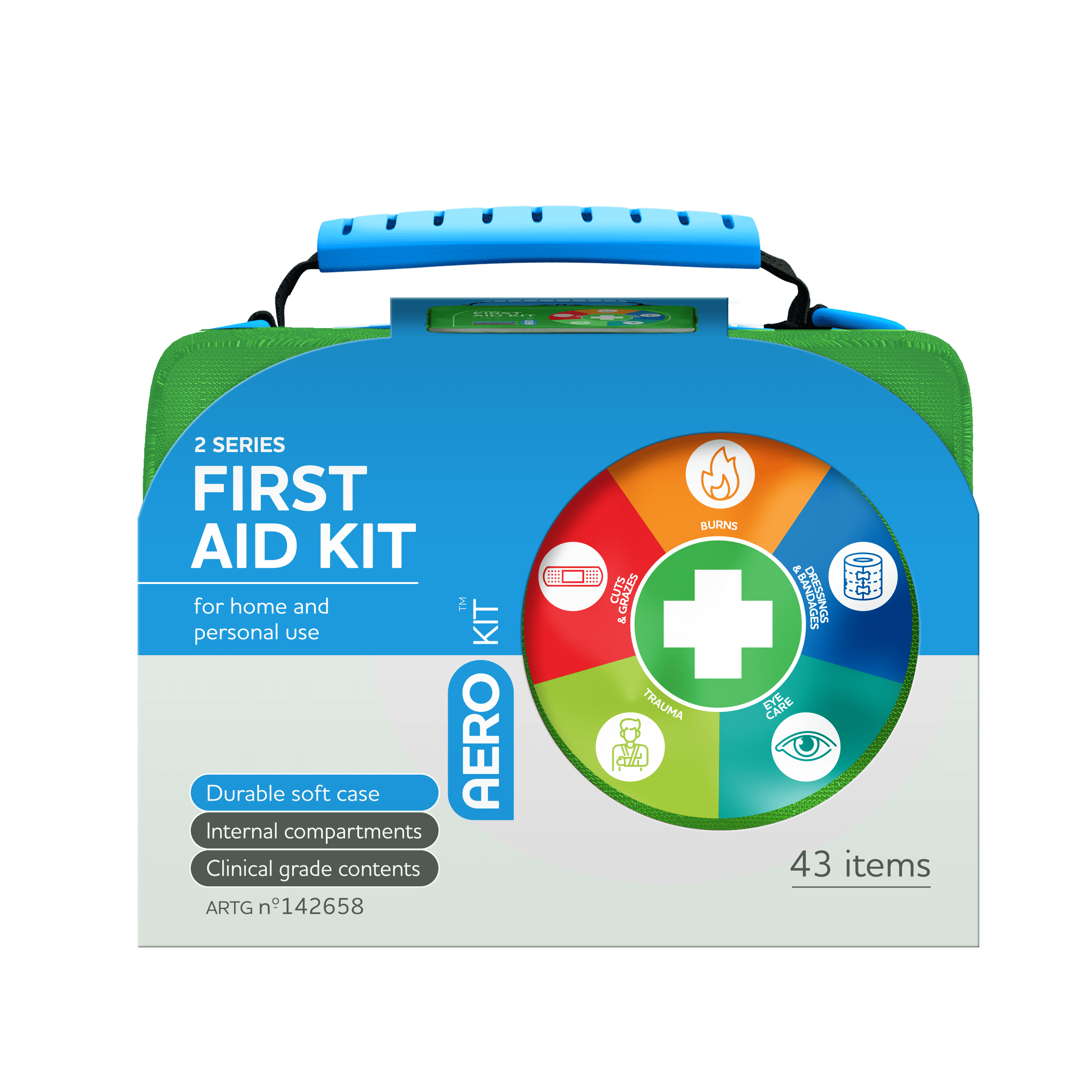AEROKIT 2 Series First Aid Kit Softpack Green | Aero Healthcare