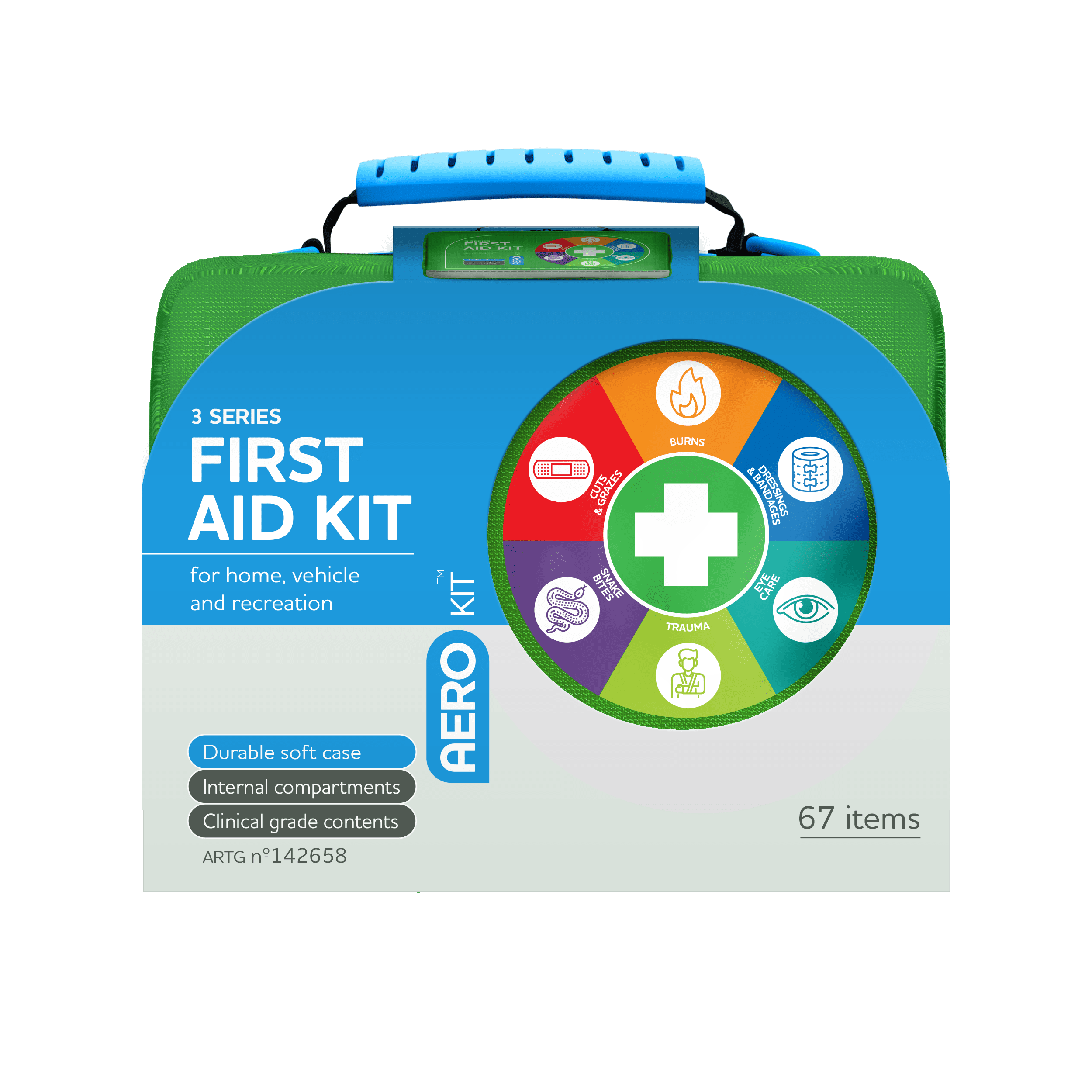 AEROKIT 3 Series First Aid Kit Softpack Green | Aero Healthcare