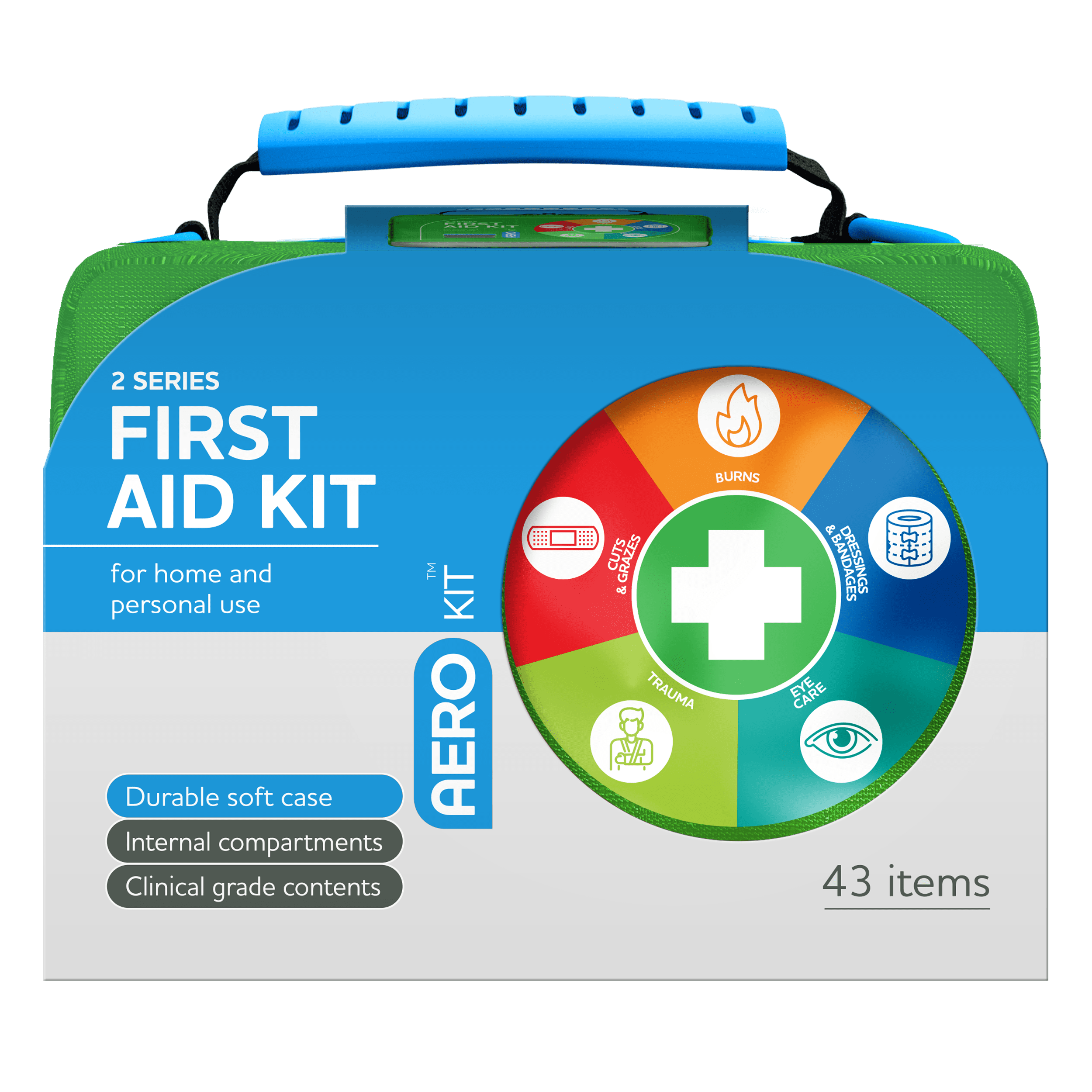 AEROKIT 2 Series First Aid Kit Softpack Green | Aero Healthcare