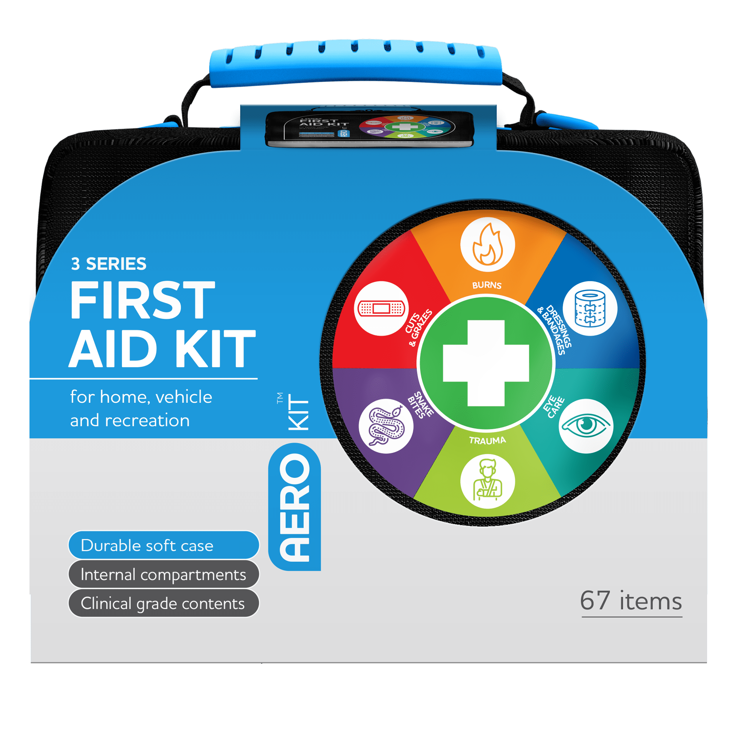 AEROKIT 3 Series First Aid Kit Softpack Black | Aero Healthcare